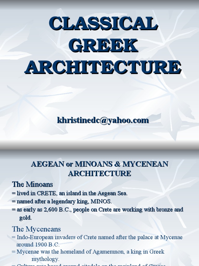 Classical Greek Architecture | PDF | Mycenae | Archaeology