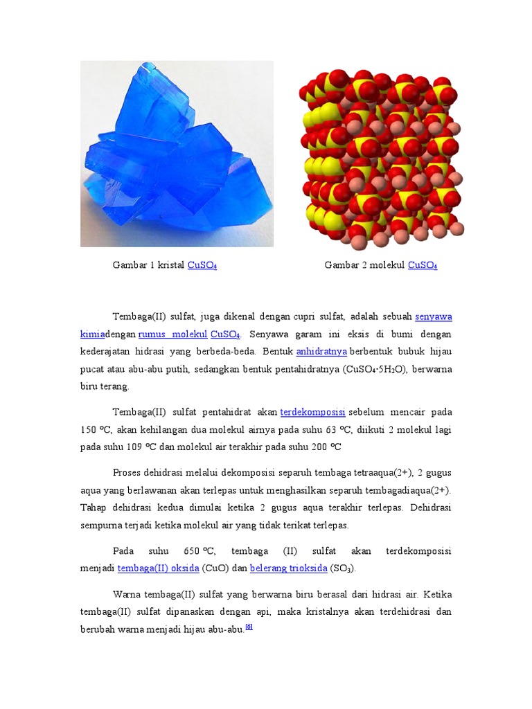 Tembaga(II) Sulfat: Kristal dan Reaksi | PDF | Sains & Matematika