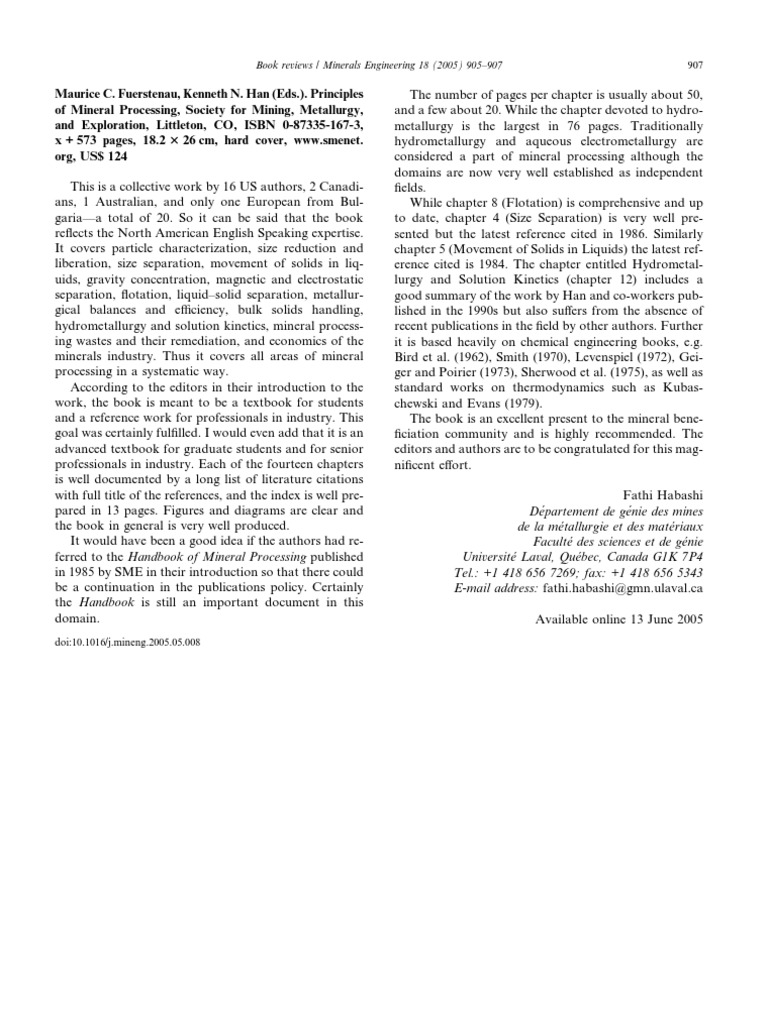 Principles of Mineral Processing | PDF | Materials Science | Applied ...