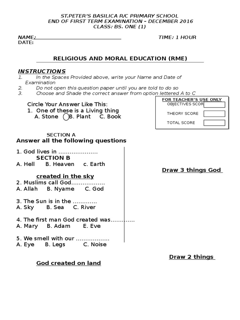 Religious and Moral Education (RME) | PDF | Metaphysics Of Religion ...