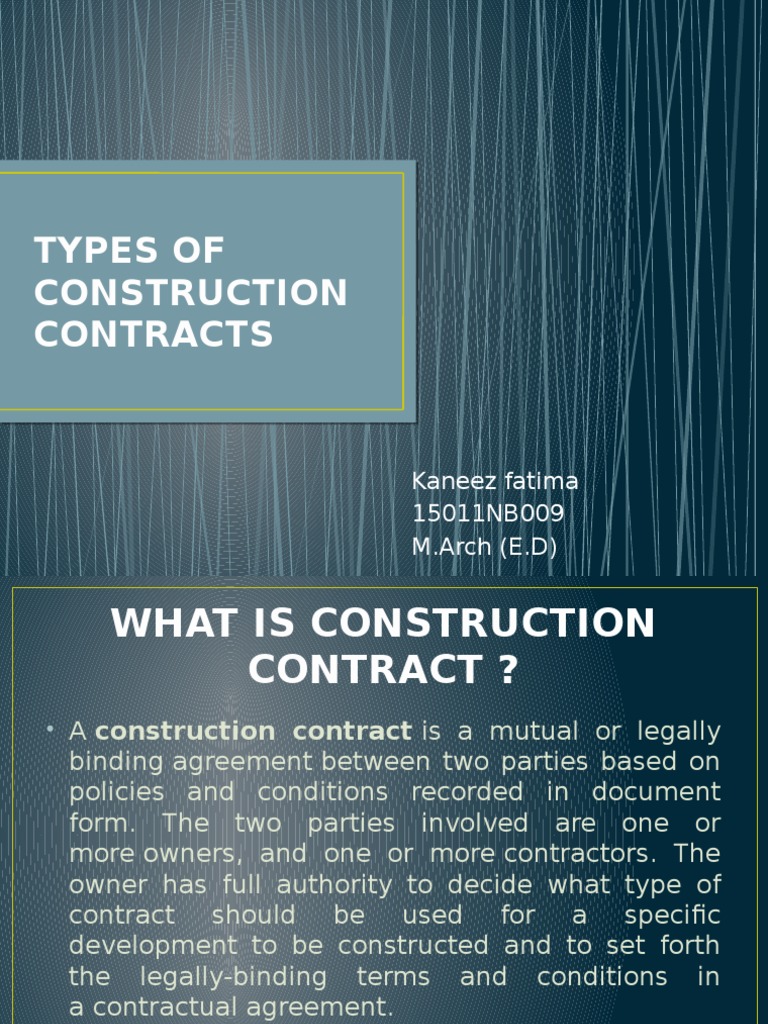 Types of Construction Contracts Explained | PDF | Specification ...