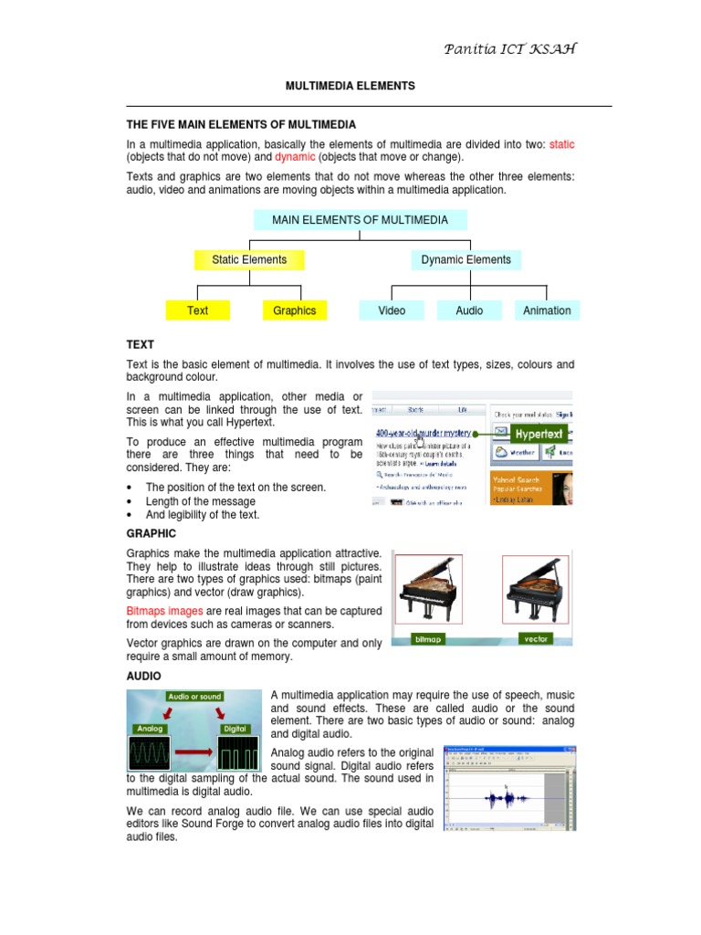 Static Dynamic: Multimedia Elements | PDF | Multimedia Messaging ...