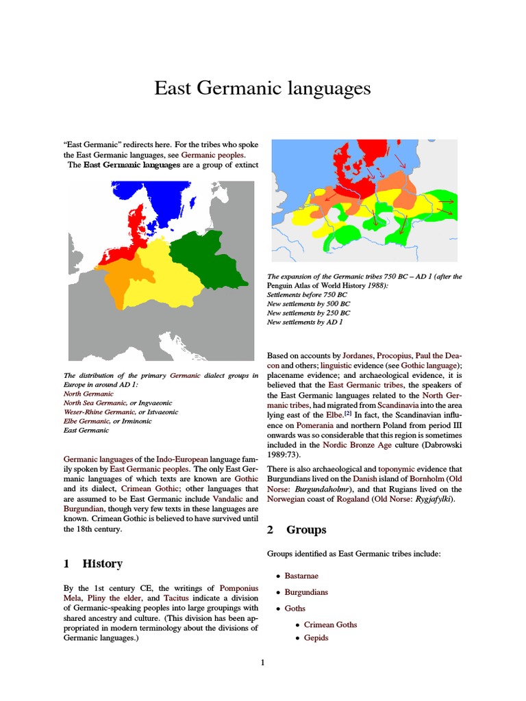 East Germanic Languages | PDF | Ancient Germanic Peoples | Europe Travel
