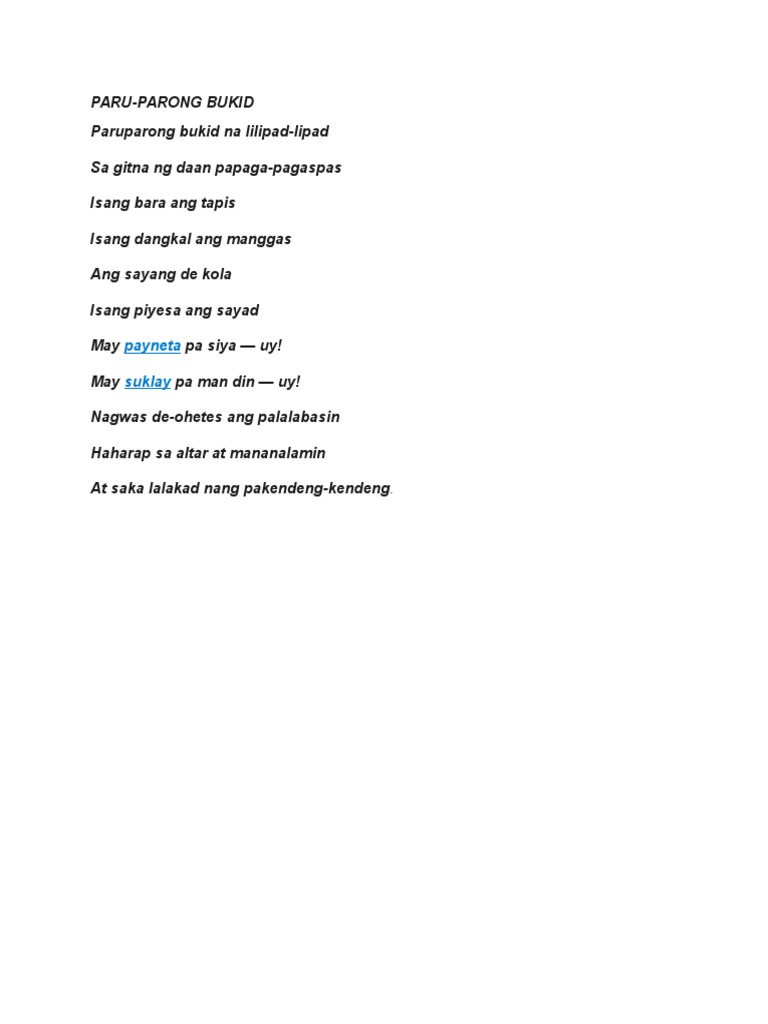 Paru-Parong Bukid | PDF