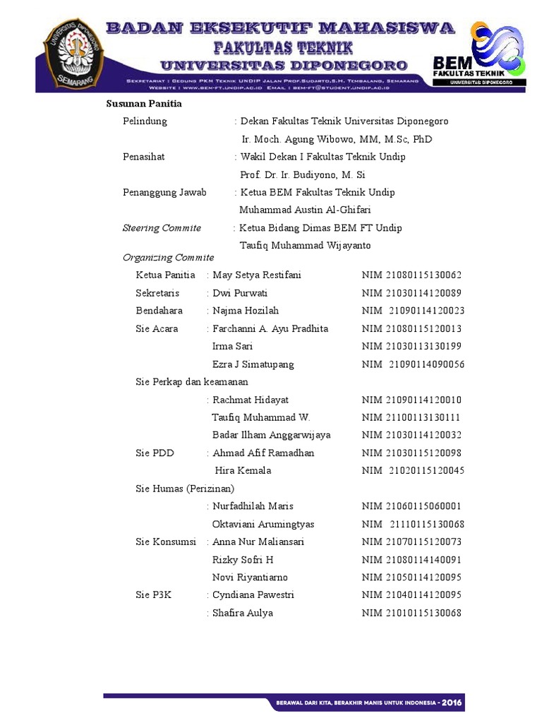 Ansos Susunan Panitia Dan Rundown | PDF