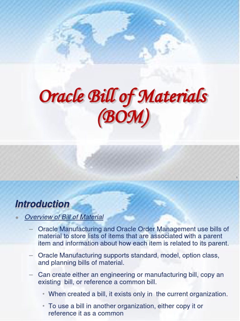 Oracle Bill of Materials (BOM) | Download Free PDF | Industries | Software