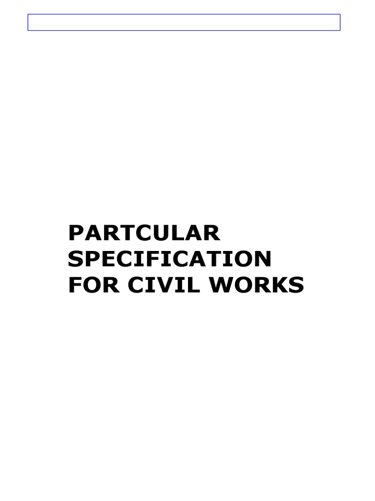 Civil Works Specification Guidelines | PDF | Concrete | Specification ...