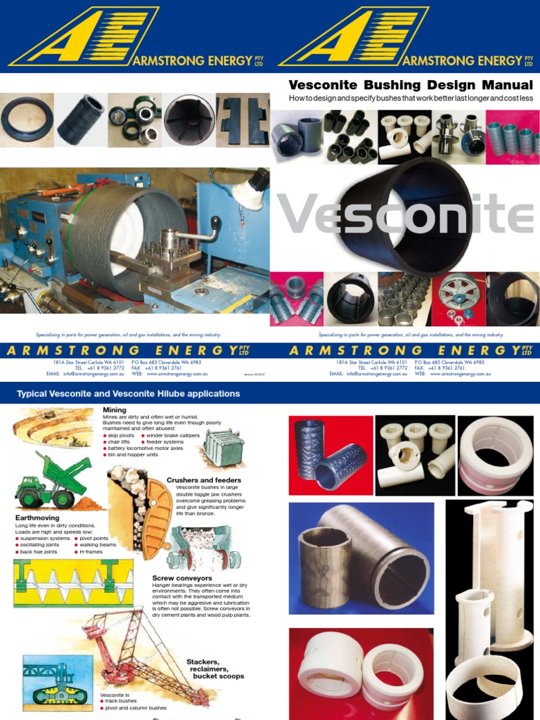 Vesconite Bushing Design | PDF | Bearing (Mechanical) | Engineering ...