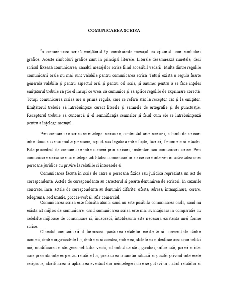 Referat Eu - Comunicarea-scrisa