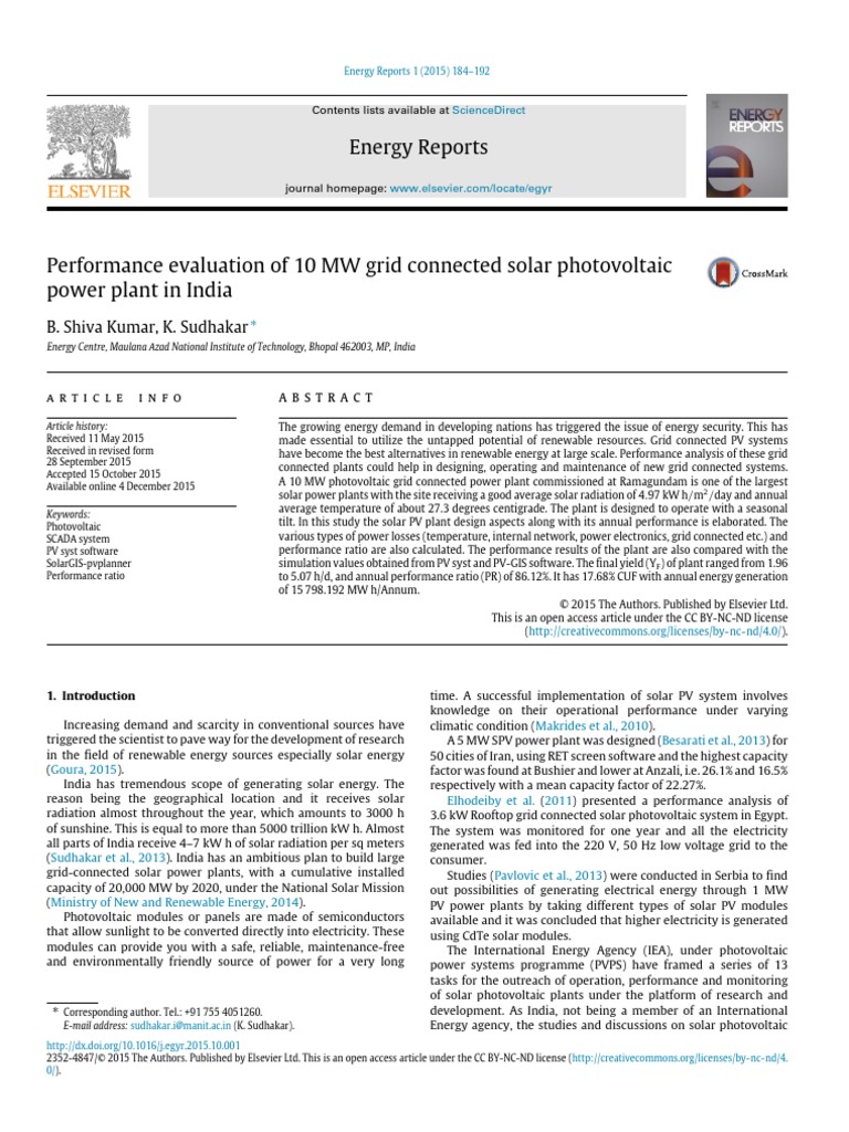 Performance of PV Plant | PDF | Technology & Engineering