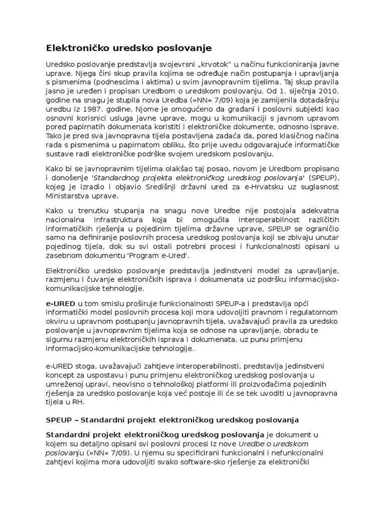 Elektroničko Uredsko Poslovanje | PDF