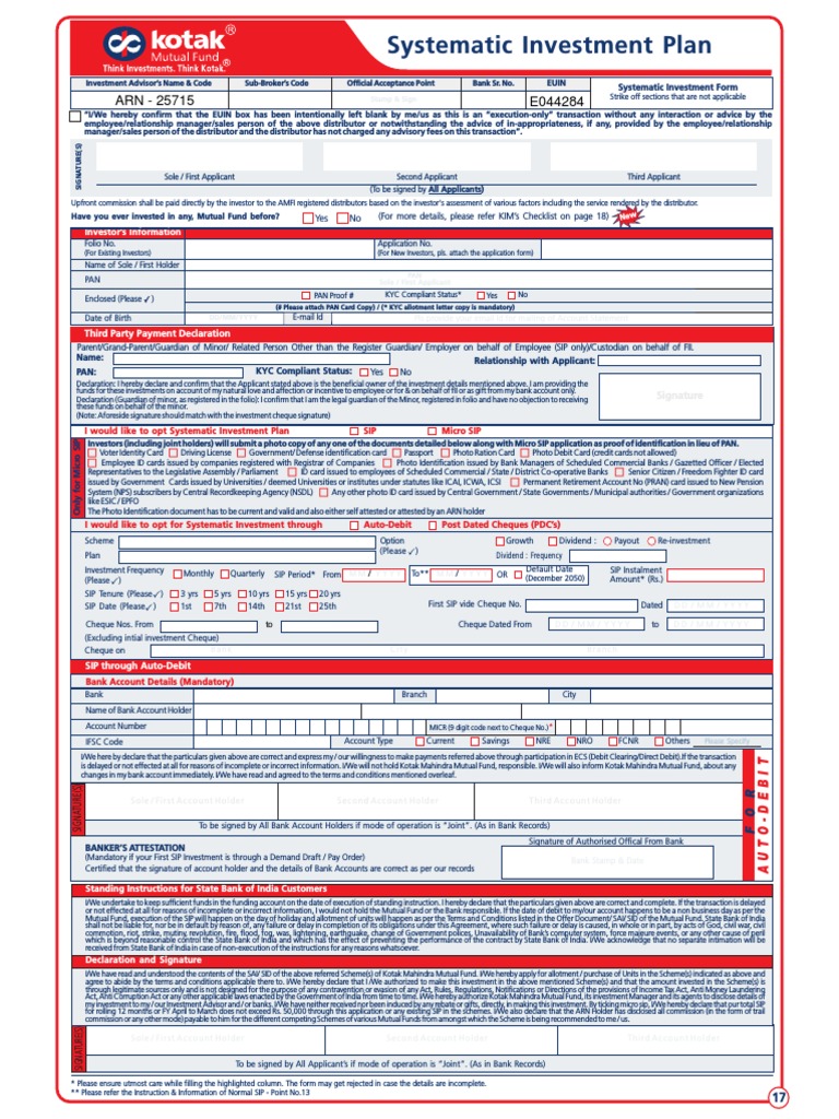 Sip Form | PDF