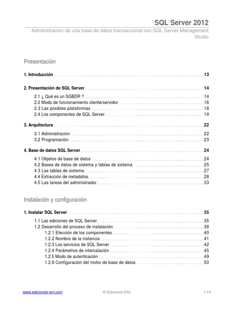 SQL Server 2012 Administración de Una Base de Datos Transaccional Con SQL Server Management ...