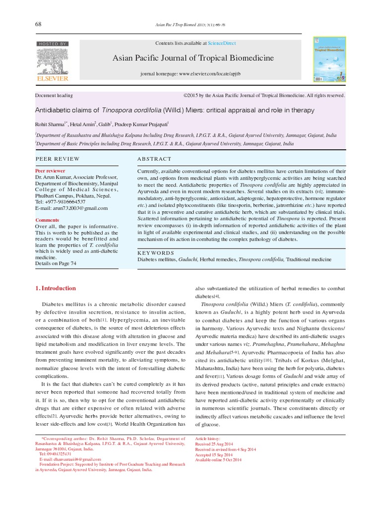 Asian Pacific Journal of Tropical Biomedicine Volume 5 Issue 1 2015 ...