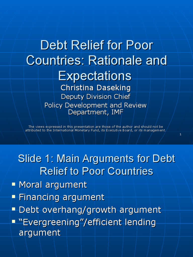 Debt Relief For Poor Countries: Rationale and Expectations | PDF | Debt ...
