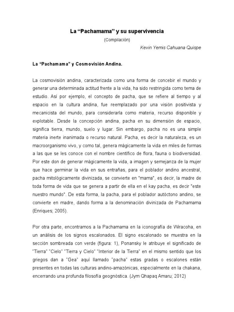 La Pachamama Pdf Rituales Agricultura
