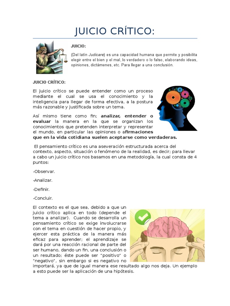 JUICIO CRRÍTICO | Crítica | Pensamiento crítico