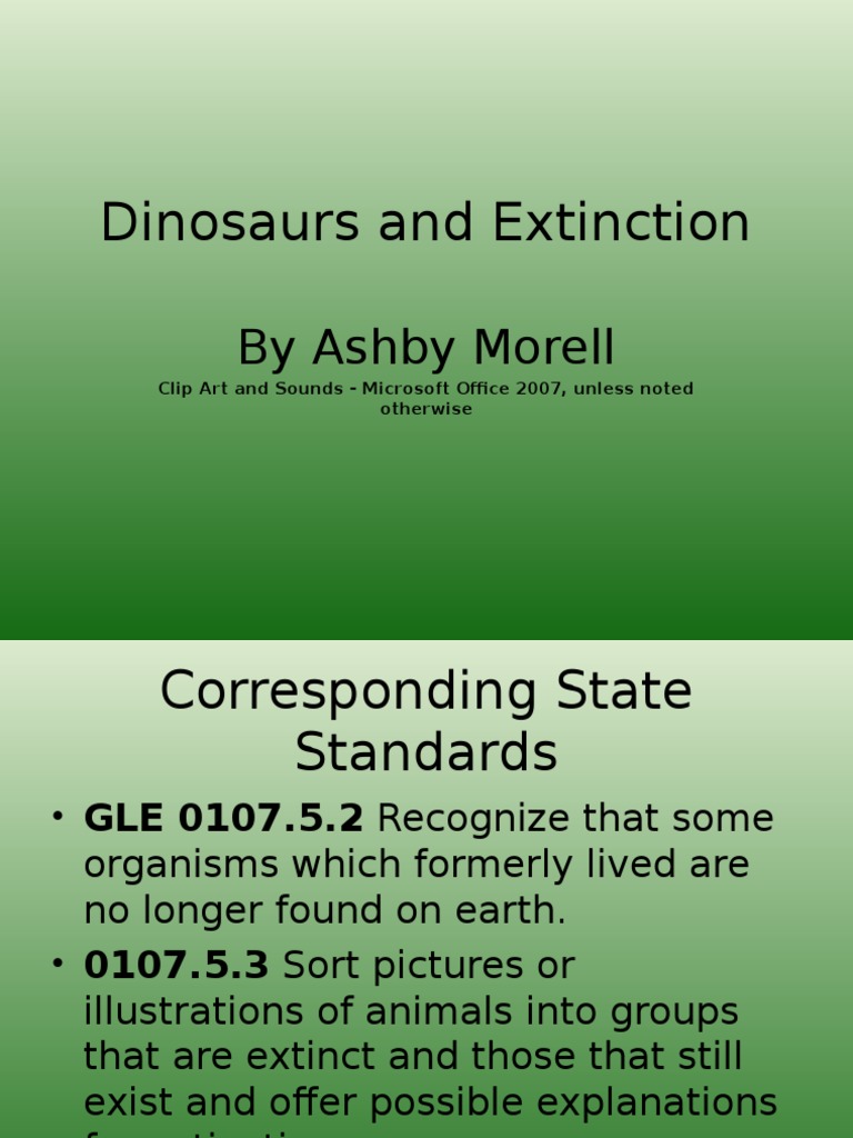 Dinosaurs and Extinction: by Ashby Morell | PDF