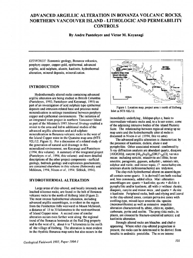 Advanced Argillic Alteration in Bonanza | PDF | Clastic Rock | Minerals