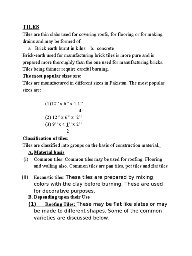 Tiles | PDF | Tile | Brick