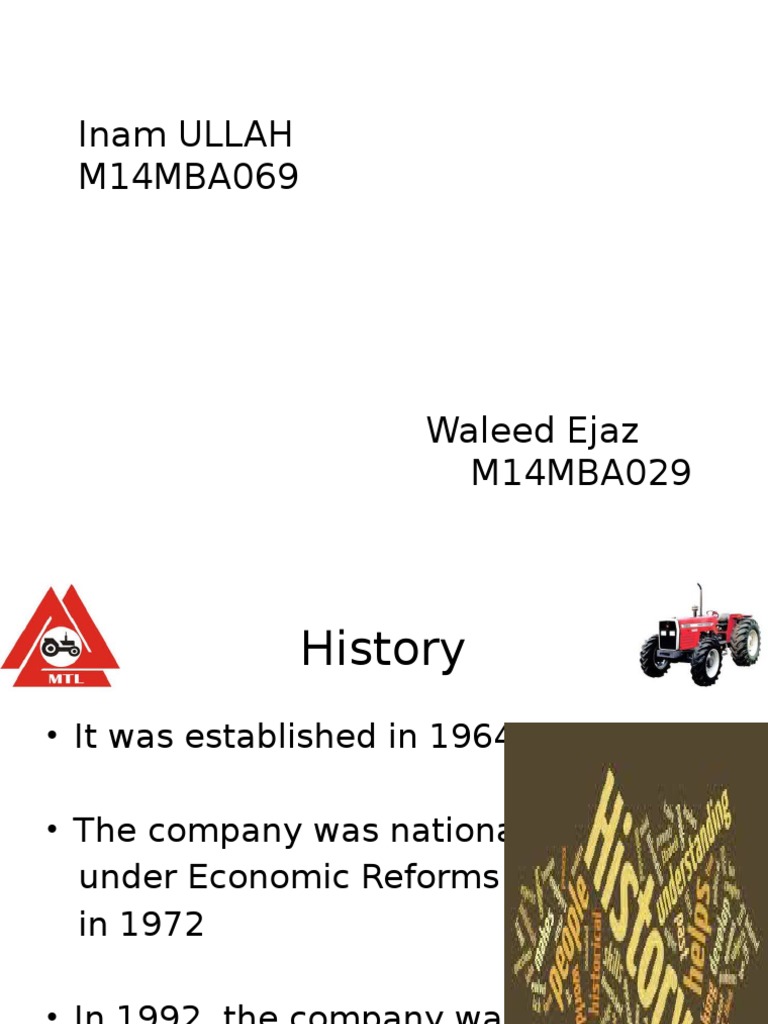 Millat Tractor Report On Operational Management | PDF | Engines | Tractor