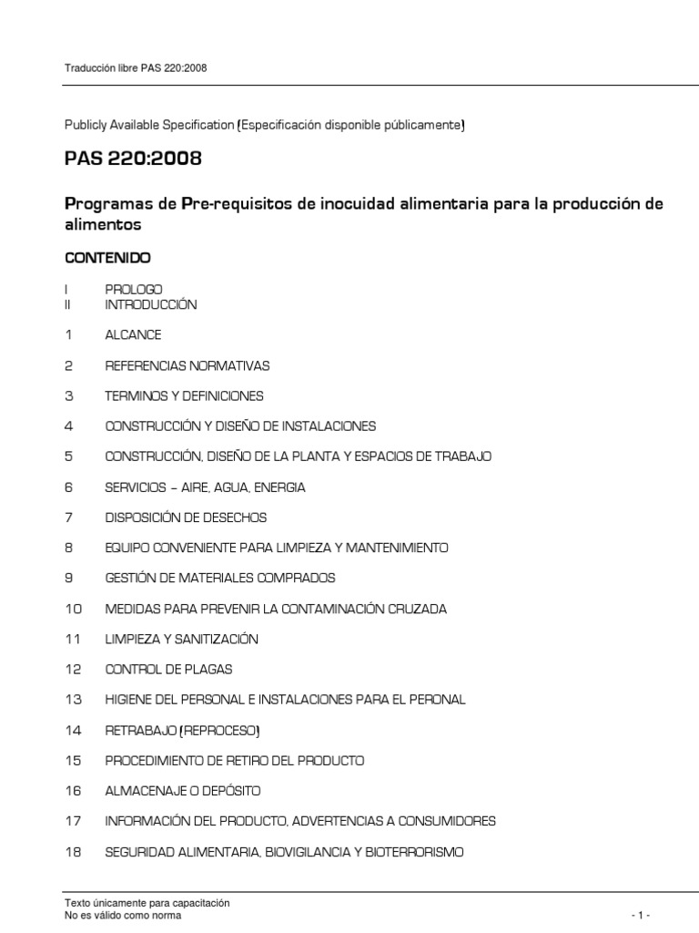 Norma PAS 220 2008 | Descargar gratis PDF | Contaminación | Agua