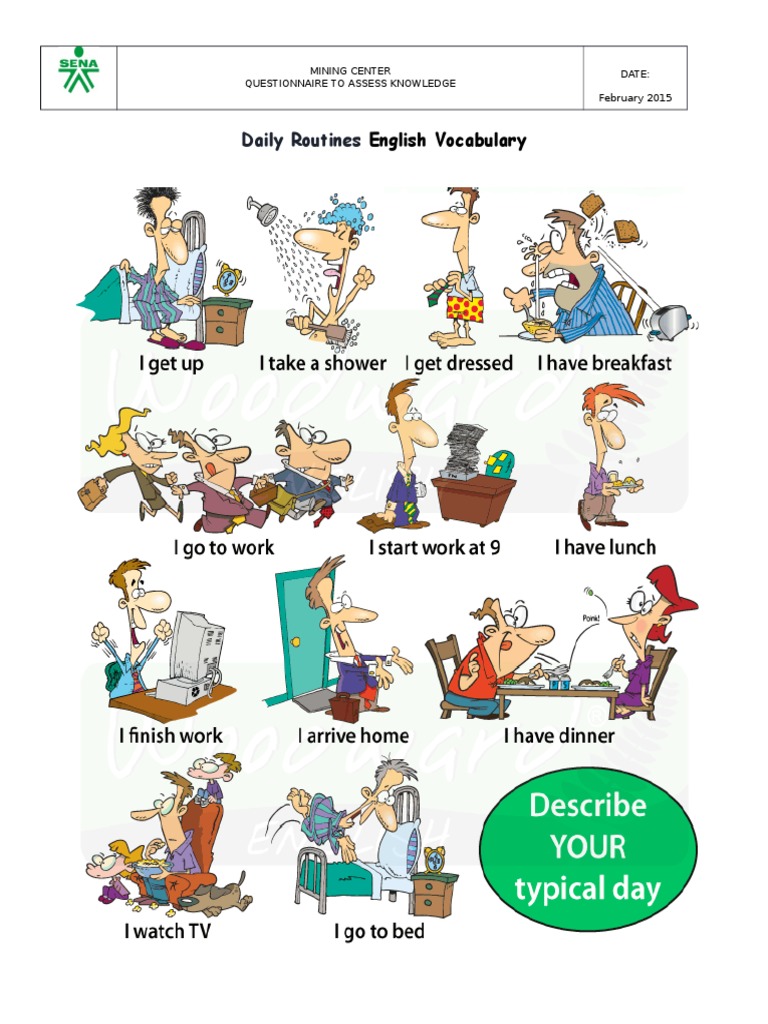 Daily Routines: English Vocabulary | PDF