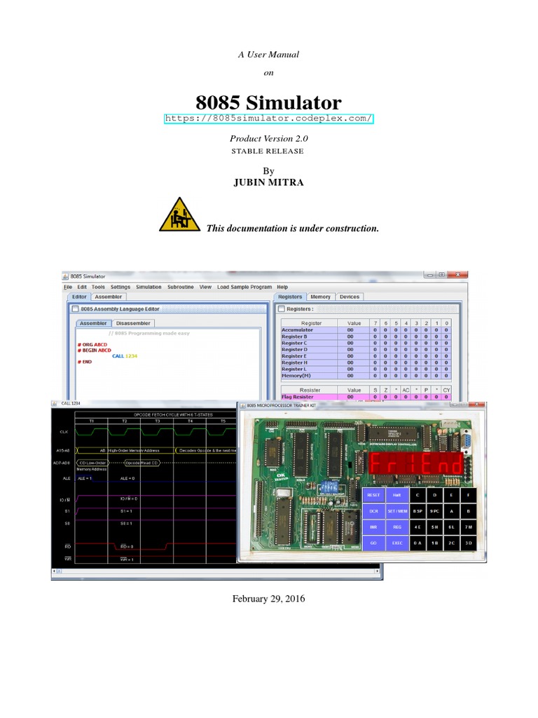 8085 Documentation | PDF | Assembly Language | Free Software