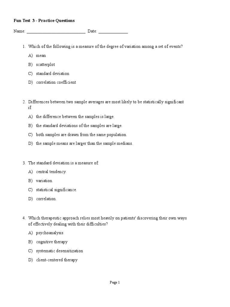 Psychology Test 3 Practice Questions | PDF | Classical Conditioning ...