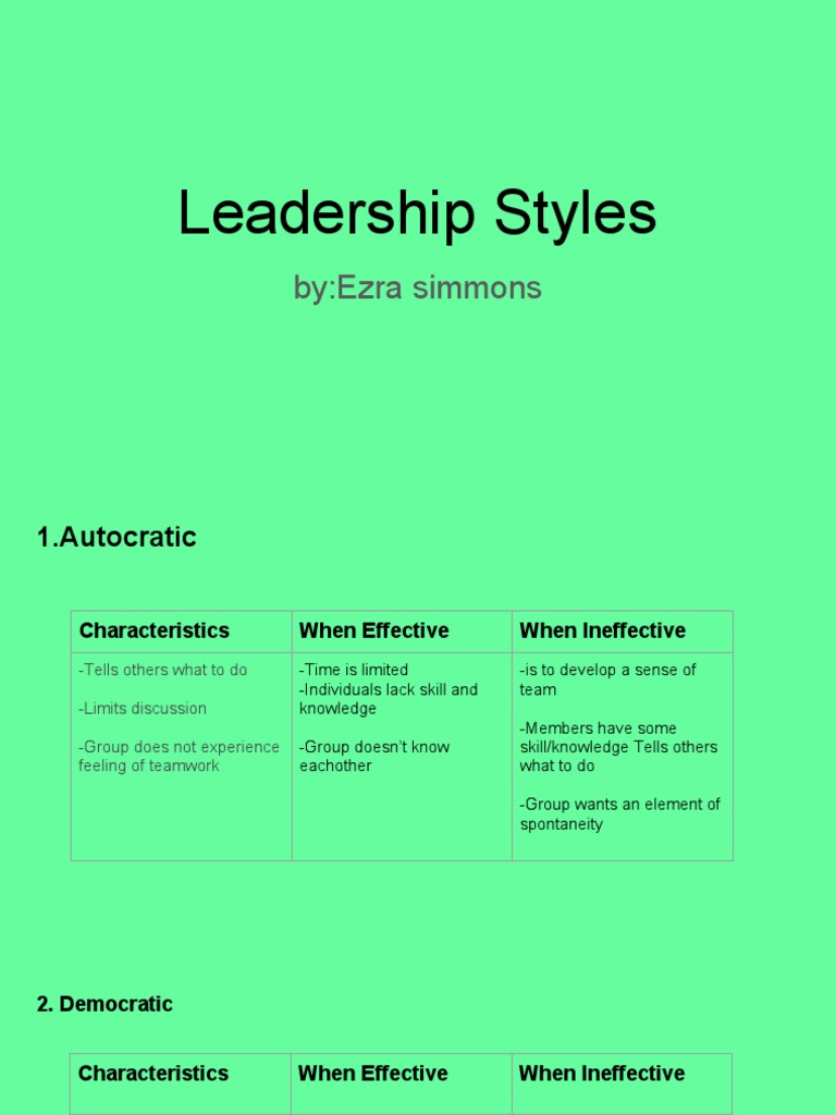 Leadership Styles | PDF