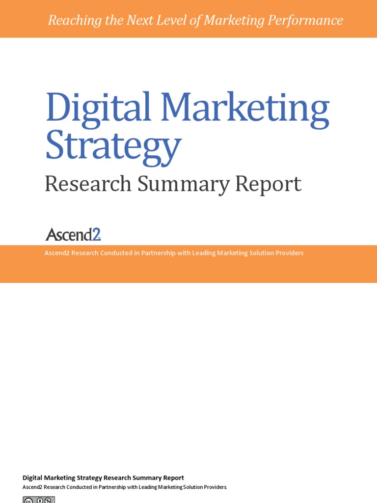 Digital Marketing Strategy Summary Report | PDF | Digital Marketing ...