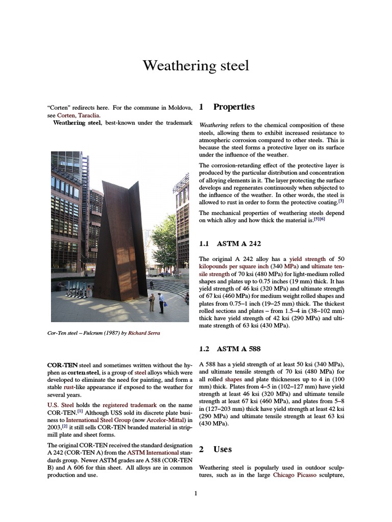 Weathering Steel CORE-TEN STEEL | Download Free PDF | Structural ...