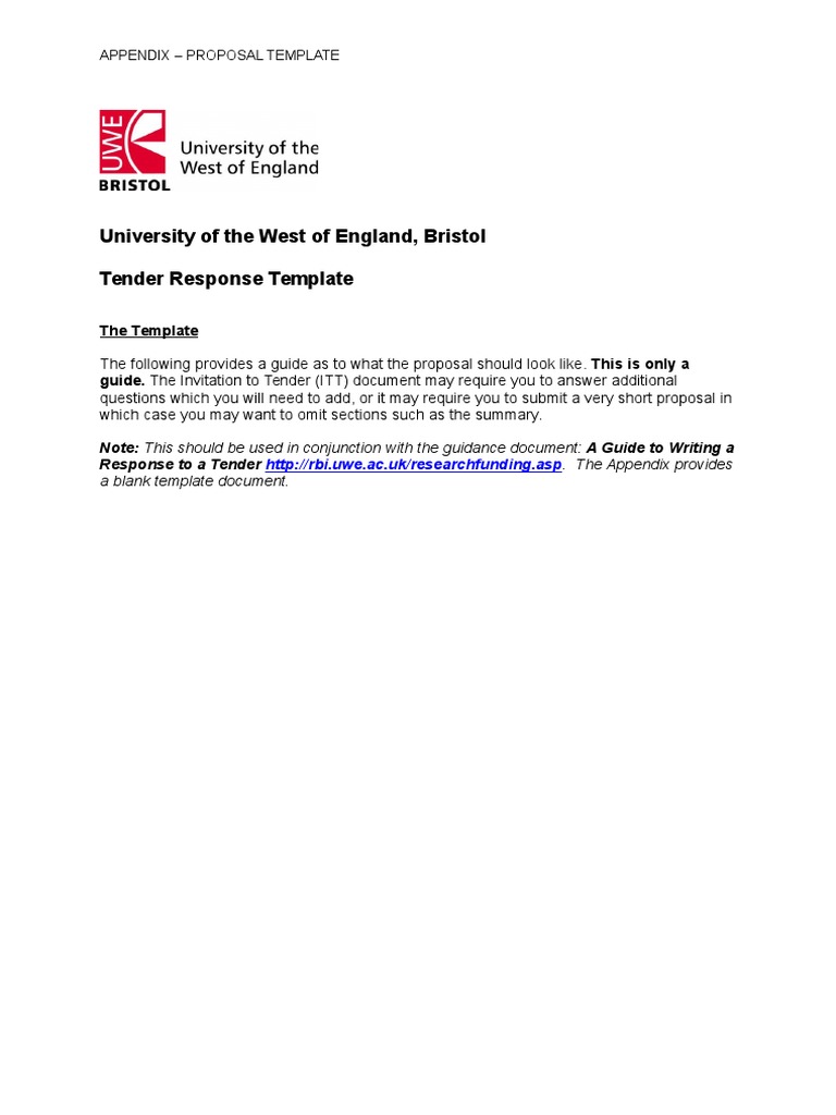 Tender Response Template | PDF | Survey Methodology | Caregiver