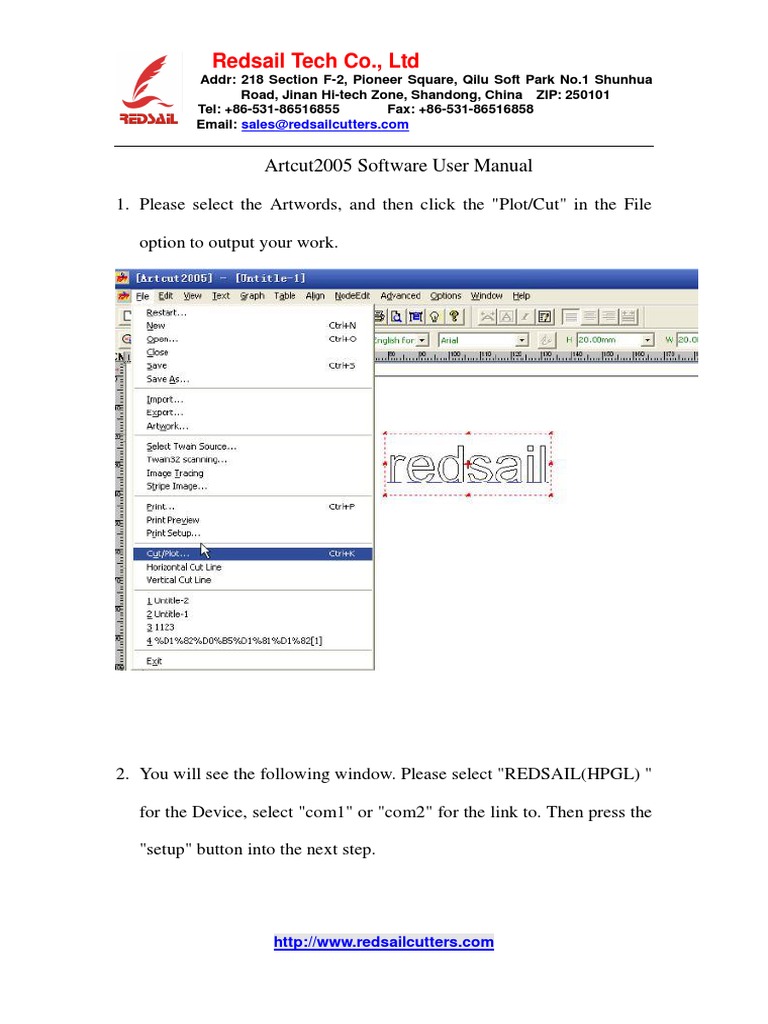 Artcut2005 Software User Manual | PDF | System Software | Computer Engineering