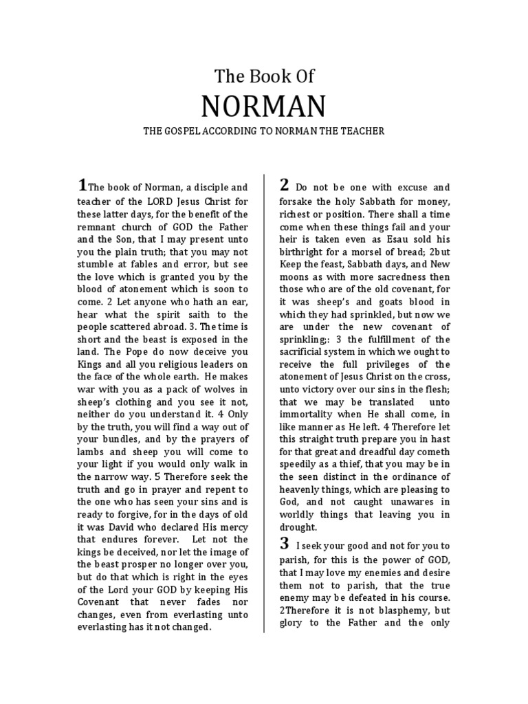 The Book of Norman | PDF | Repentance | Sin