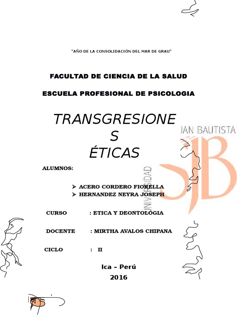 Transgresiones Eticas | PDF | Moralidad | Información