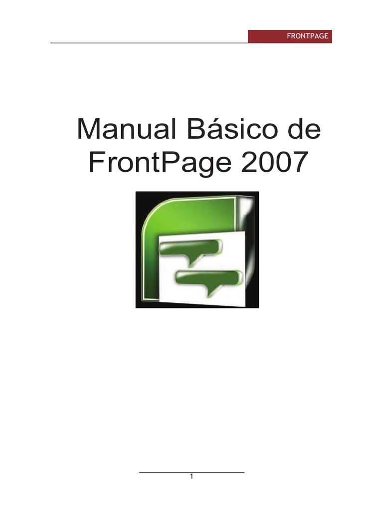 Manual Básico de FrontPage 2007 | PDF | Computers