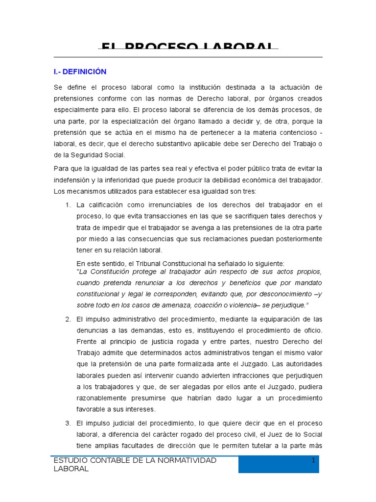 Proceso Laboral | PDF | Derecho laboral | Ley procesal