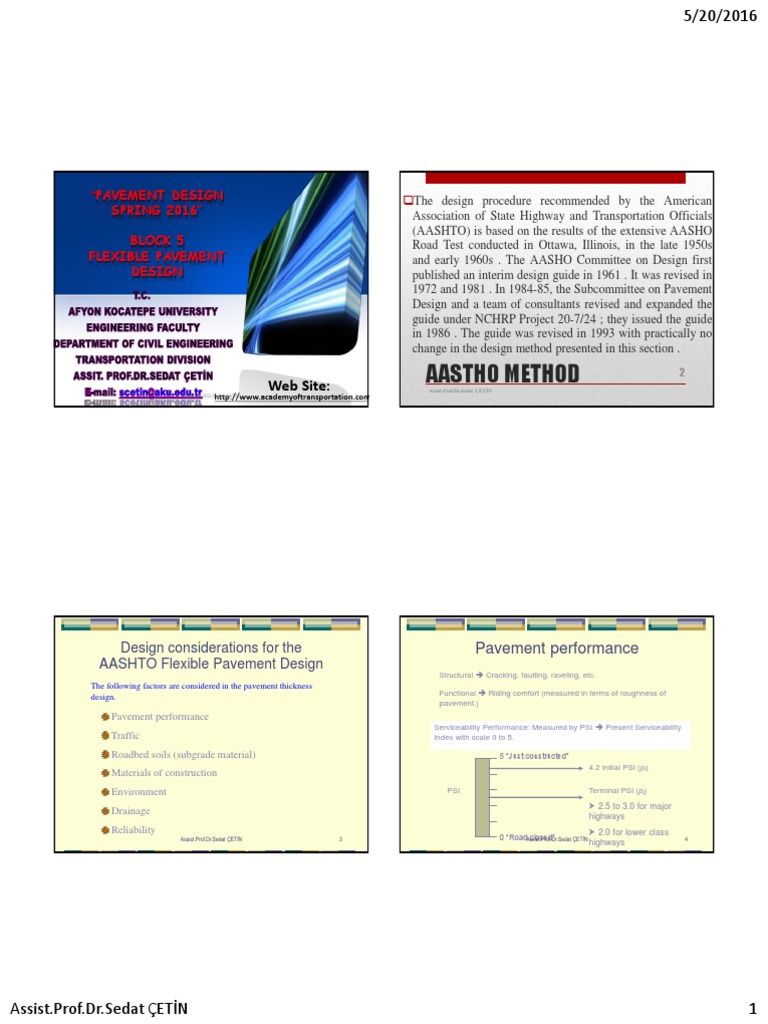 AASHTO Flexible Pavement Design Method | PDF | Road Surface | Road