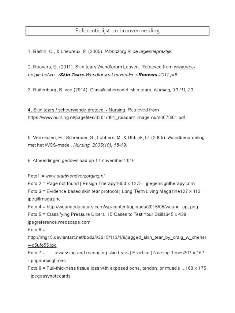 Referentielijst en Bronvermelding | PDF