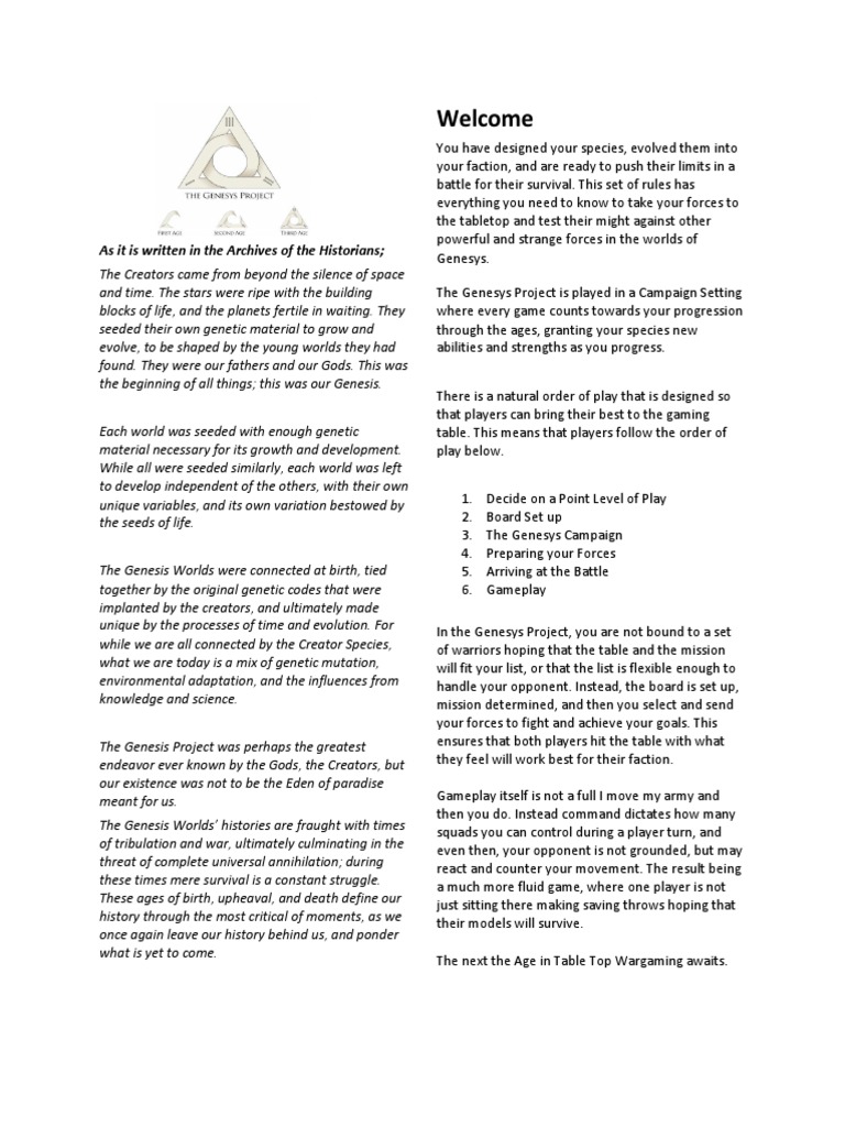 Genesys Project: Core Gameplay Rules | PDF | Dice | Evolution