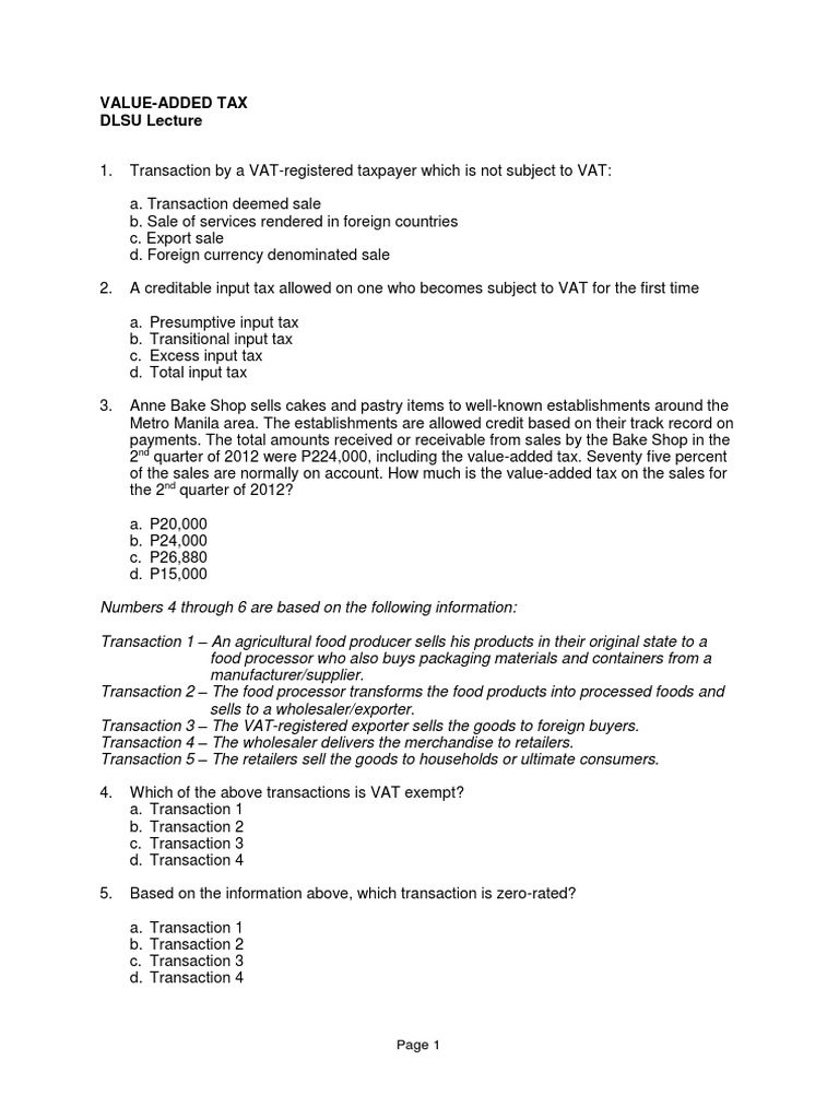 VAT Review | PDF | Value Added Tax | Invoice