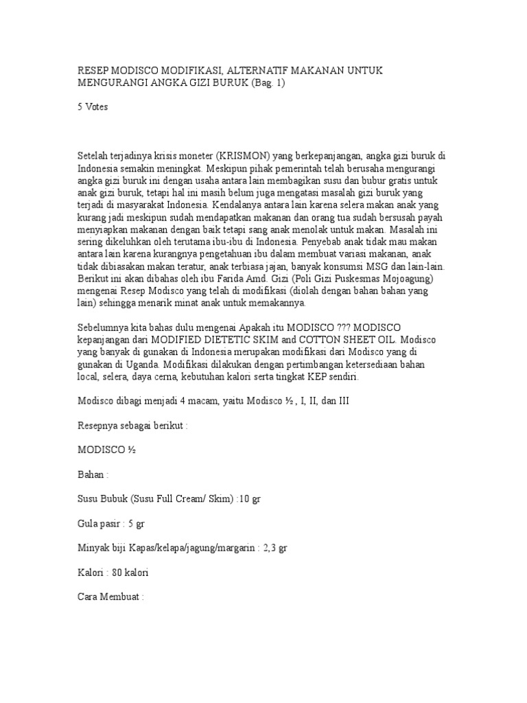 Resep Modisco Modifikasi | PDF