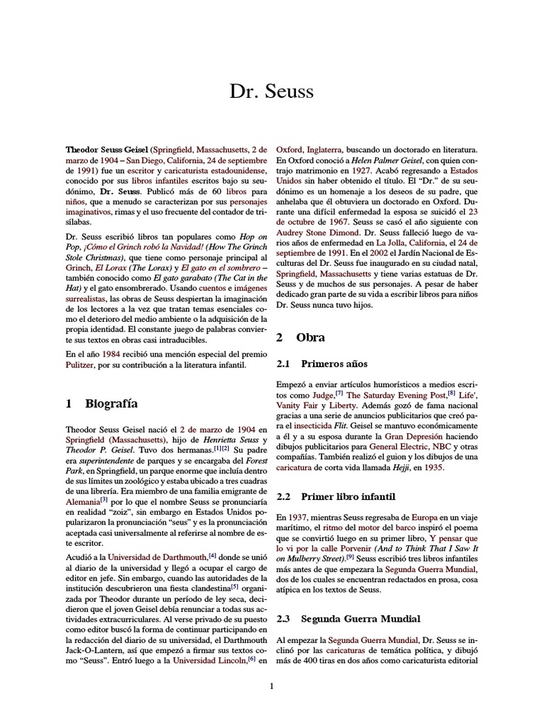Dr. Seuss | PDF | Dr. Seuss