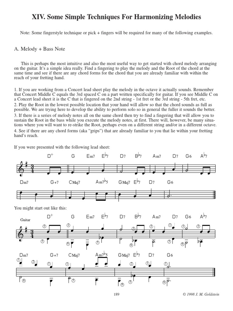 13 Simple Techniques For Harmonising Melodies (1page) | PDF