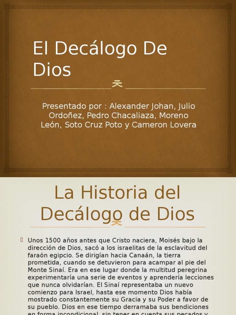 El Decálogo de Dios | PDF | Pecado | Diez Mandamientos