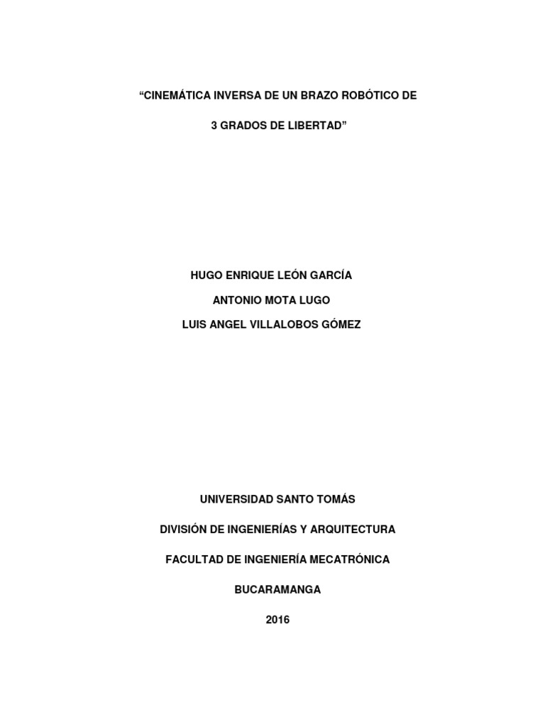 Cinematica Inversa Robot 3gdl | PDF | Ecuaciones | Matriz (Matemáticas)