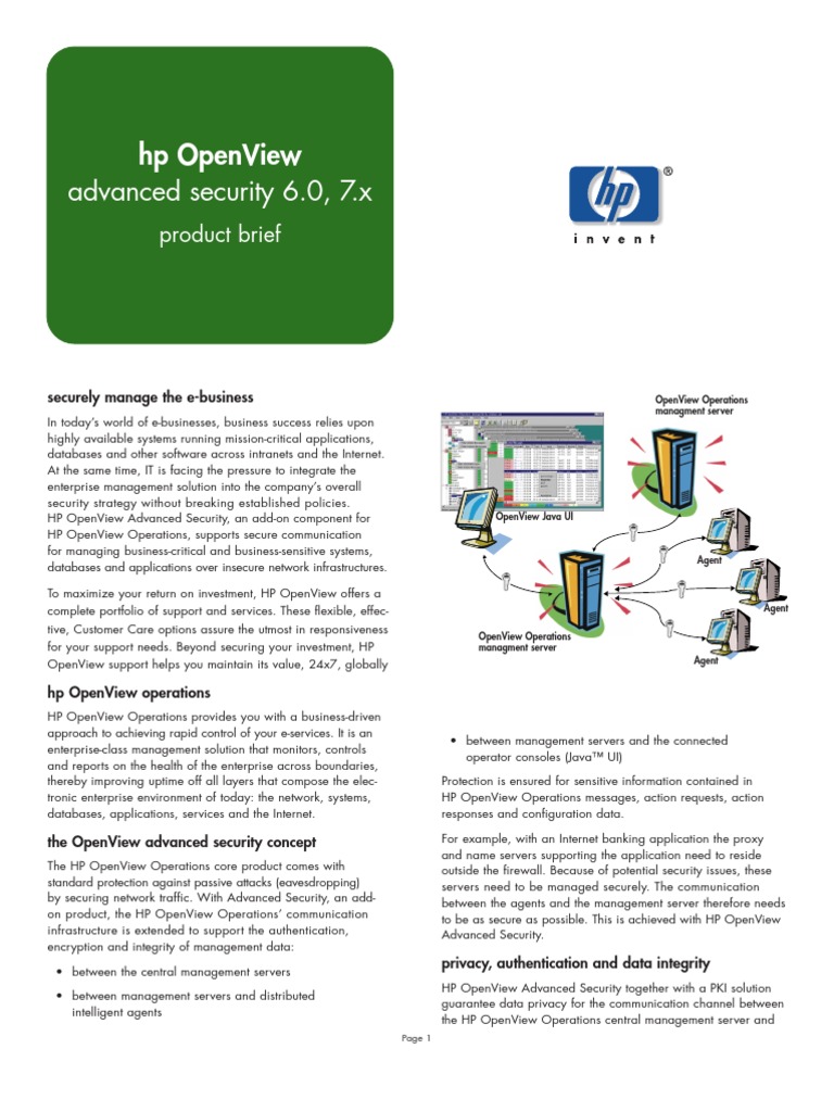 HP Openview: Advanced Security 6.0, 7.X | PDF | Server (Computing ...