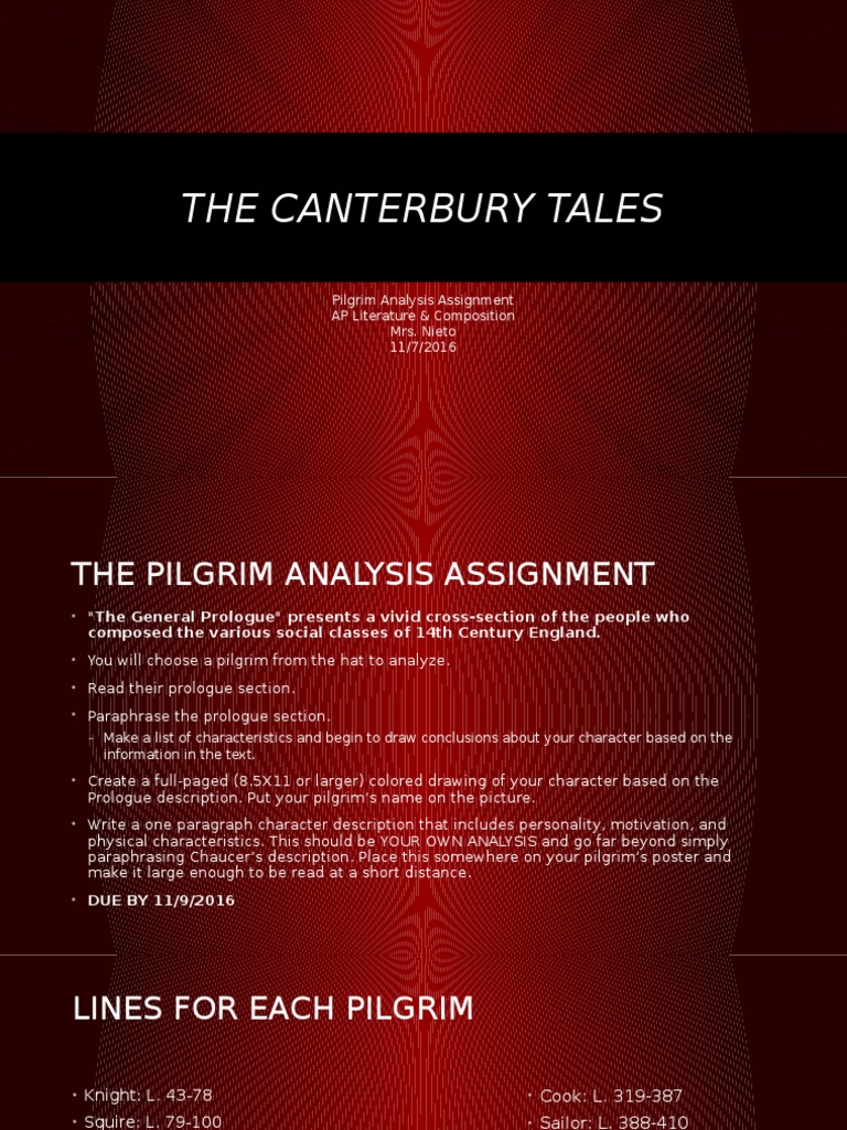 Pilgrim Analysis for Canterbury Tales | PDF