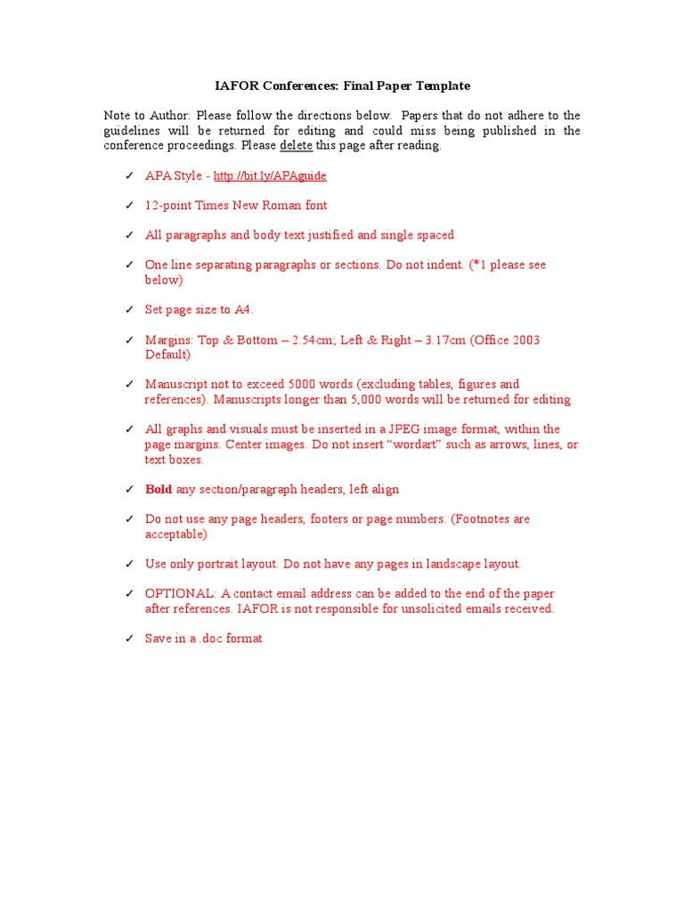 Final Paper Submission Template | PDF | Publishing | Text